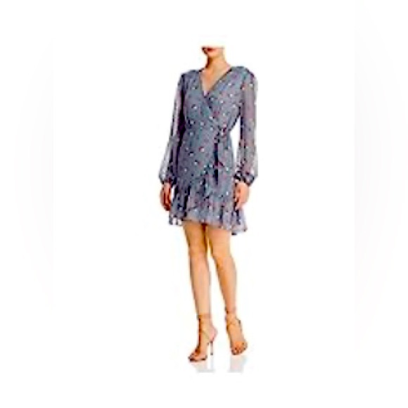 Wayf | Dresses | Nwt Wayf Womens Light Blue Floral Long Sleeve V Neck ...